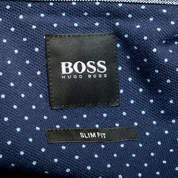 Hugo Boss | Shirts | Hugo Boss Mens Ronni53 Slim Fit Polka Dot Print Long Sleeve Casual Shirt ...